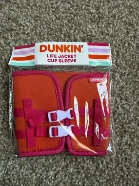 Dunkin Donuts | Dining | Dunkin 226 Summer Life Jacket Cup Sleeve Straw ...